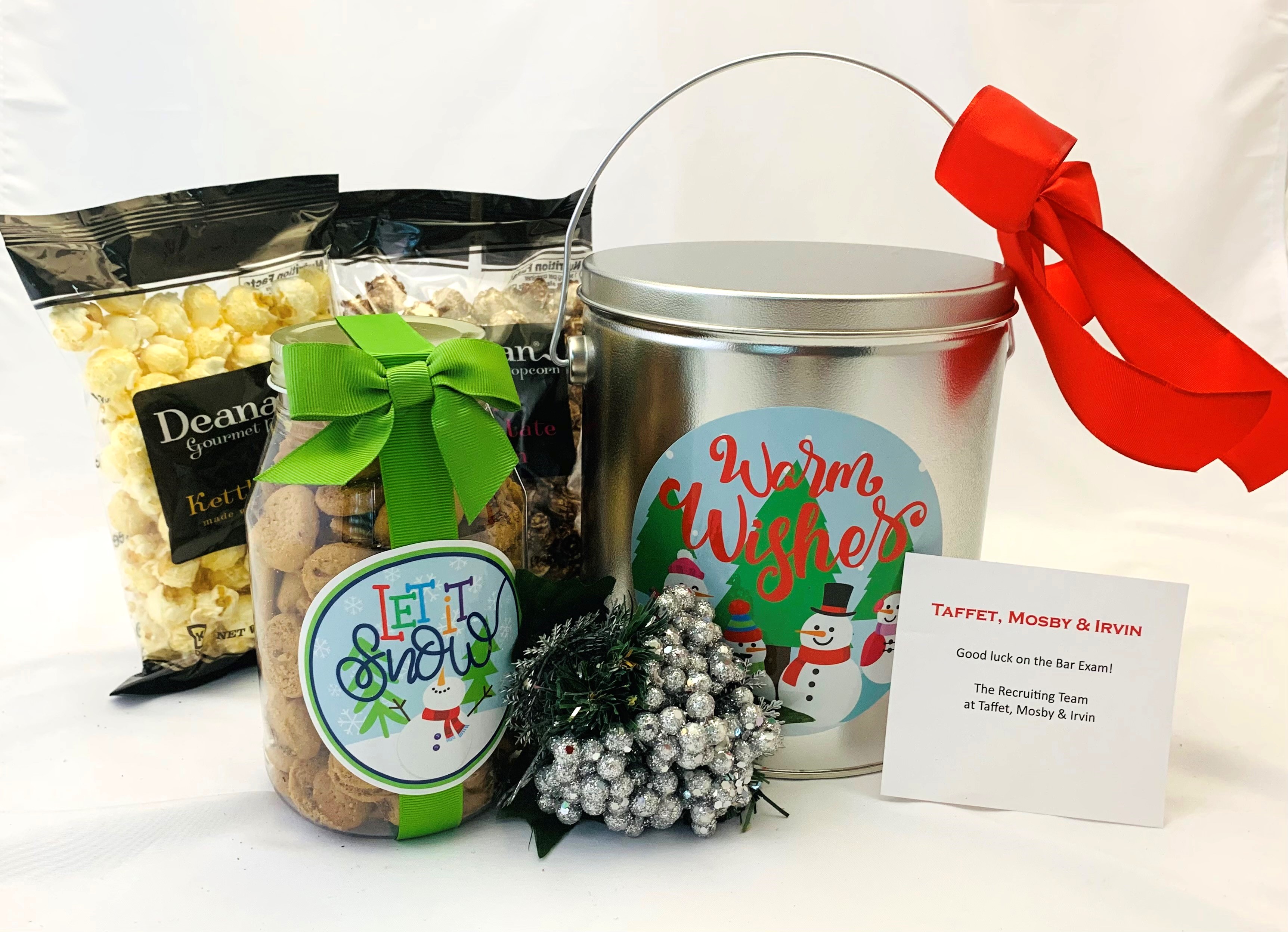 Sensational Holiday Popcorn Tins ($22 & Up): Sensational Baskets